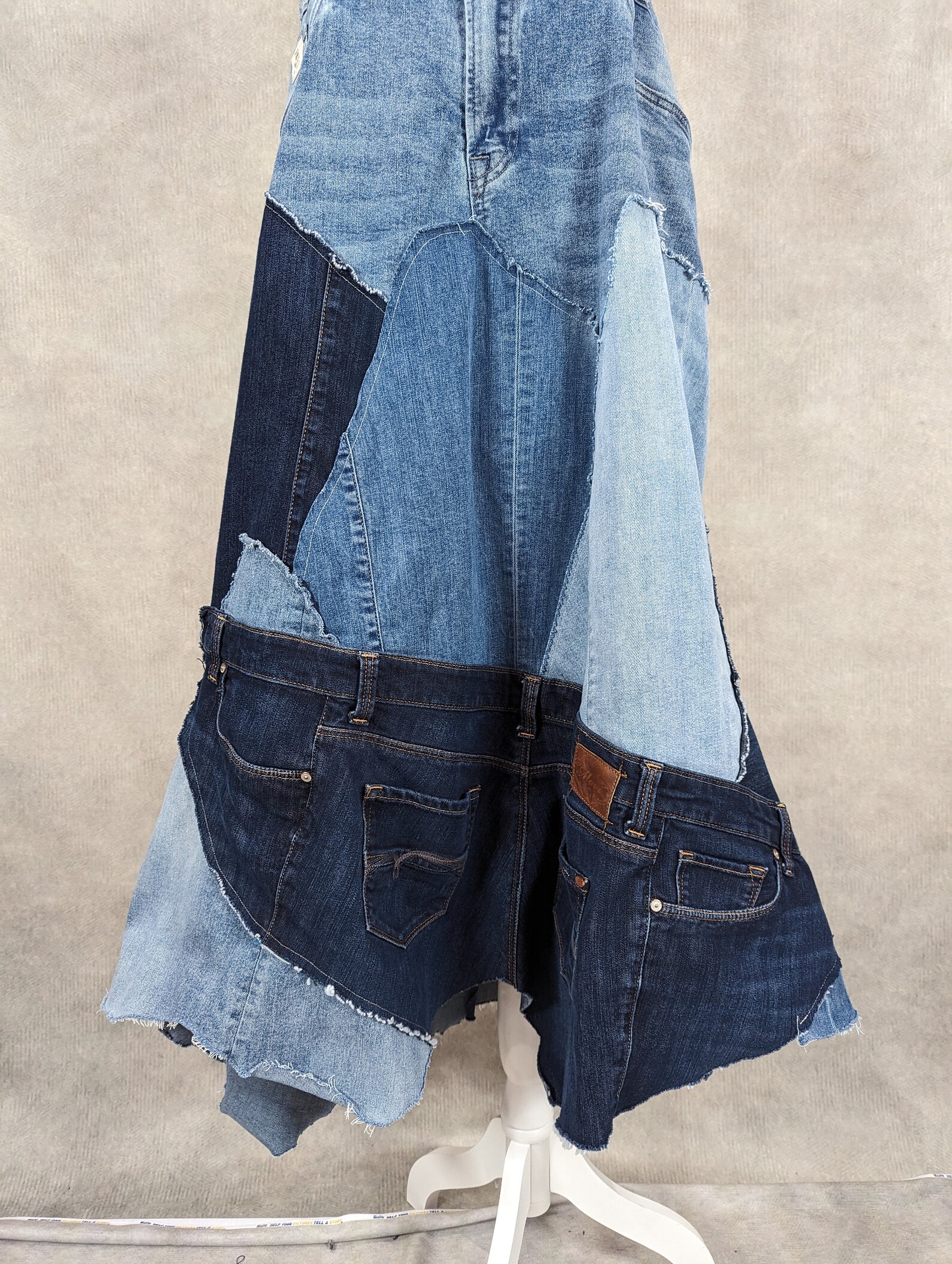 Upcycled Denim Patchwork Dress - XL - Etsy