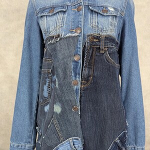 Upcycled Long Denim Patchwork Jacket - M/L - Etsy