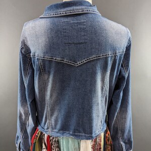 Upcycled Long Flowy Denim and Fabric Jacket-l/xl - Etsy