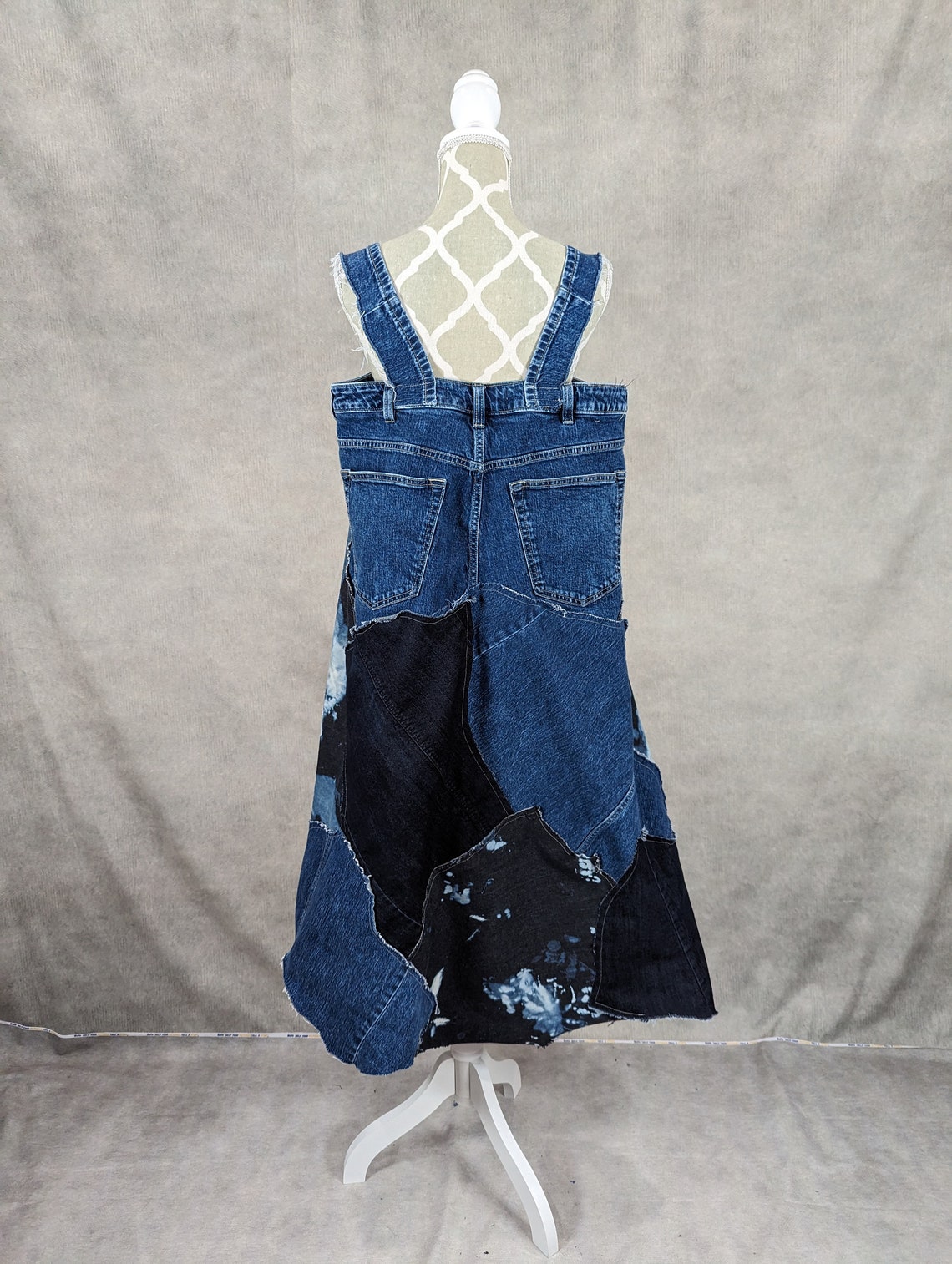 Upcycled Denim Patchwork Dress - XL - Etsy
