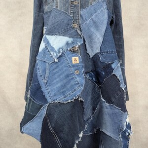 Upcycled Long Denim Patchwork Jacket -XL - Etsy