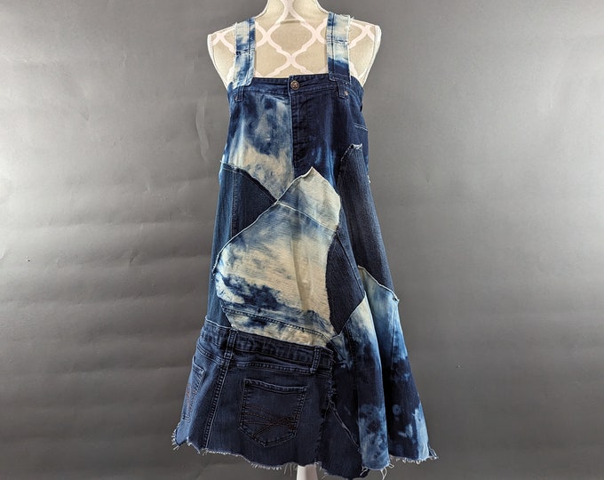 Upcycled Denim Patchwork Dress Medium - Etsy