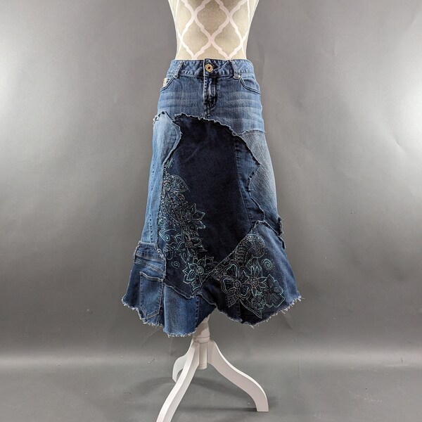 Long Patchwork Skirt - Etsy