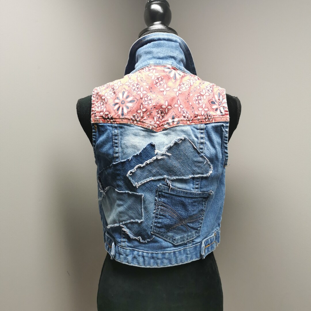 Upcycled Denim Vest Small - Etsy