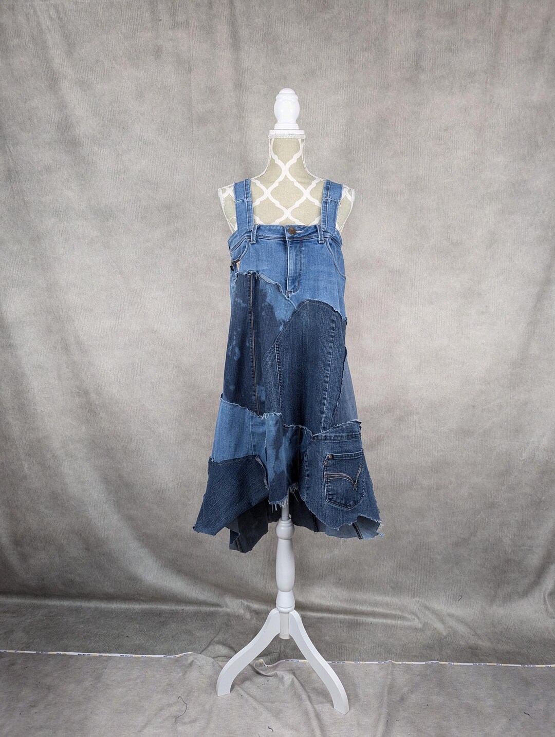 Upcycled Denim Patchwork Dress - Medium - Etsy