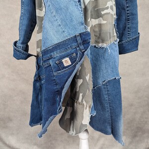 Upcycled Long Denim Patchwork Jacket -XL - Etsy