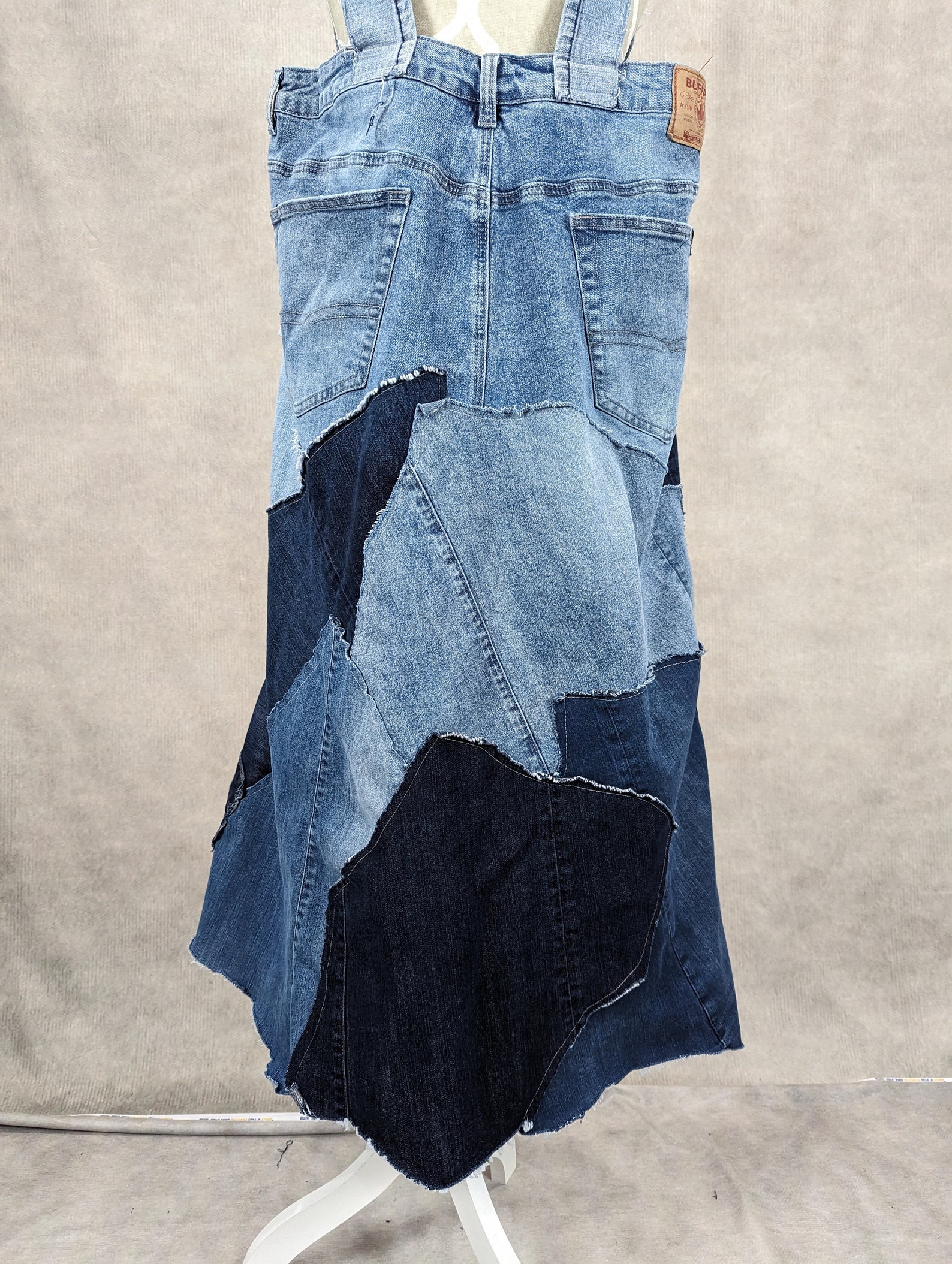 Upcycled Denim Patchwork Dress - XL - Etsy