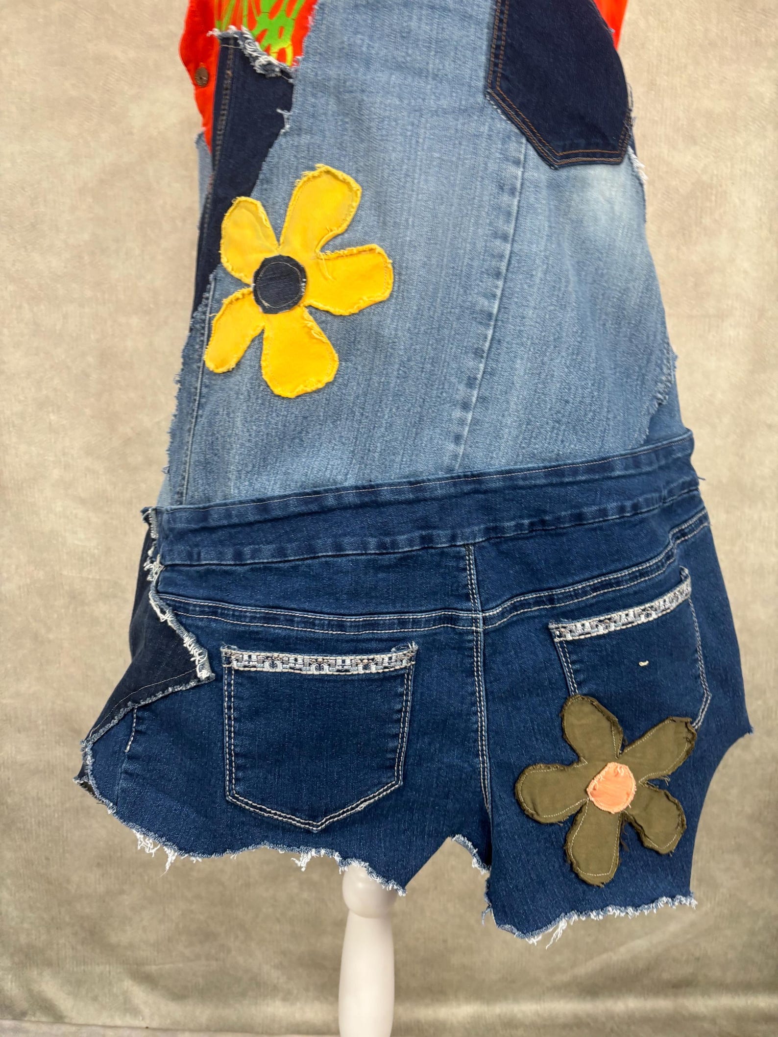 Upcycled Denim Patchwork Sundress- S/M - Etsy