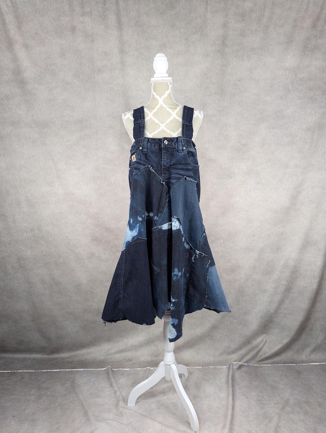 Upcycled Flowy Denim Patchwork Dress-medium - Etsy