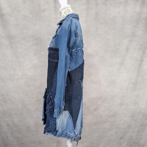 Upcycled Long Denim Patchwork Jacket - M/L - Etsy