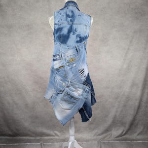 Upcycled Long Denim Patchwork Vest - Xsmall - Etsy
