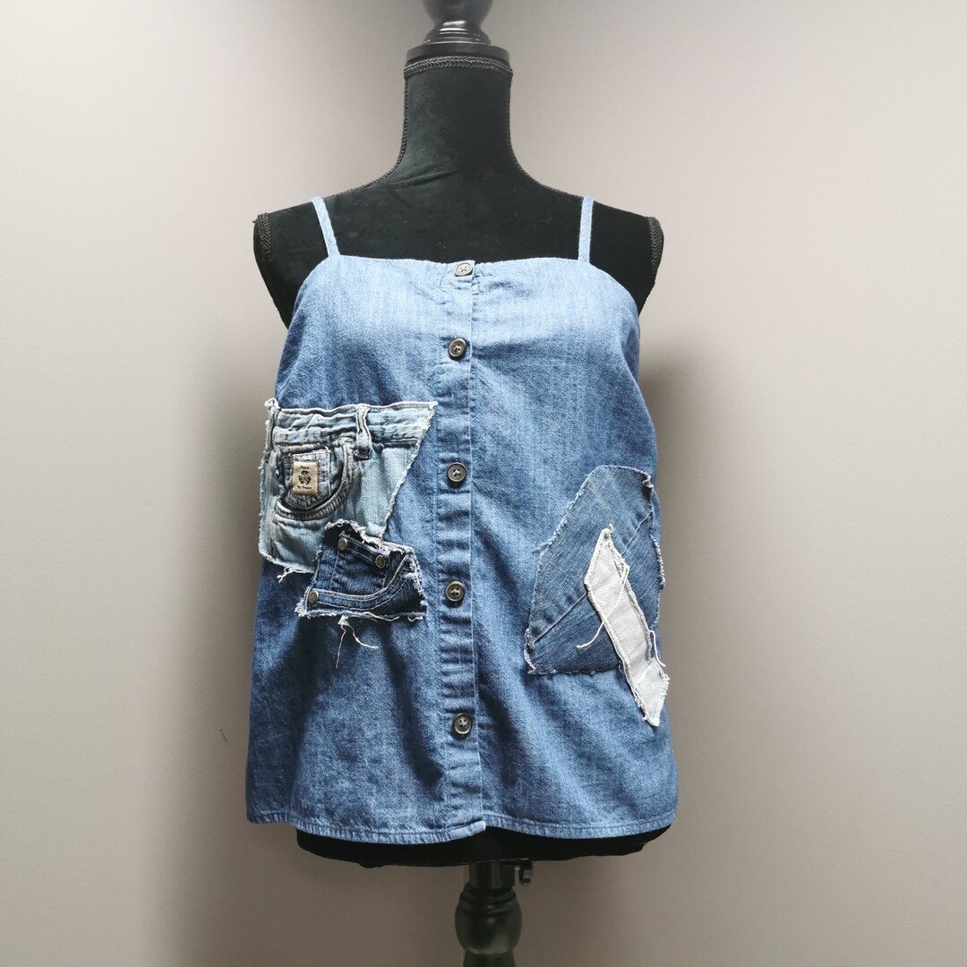 Upcycled Denim Tank Medium - Etsy