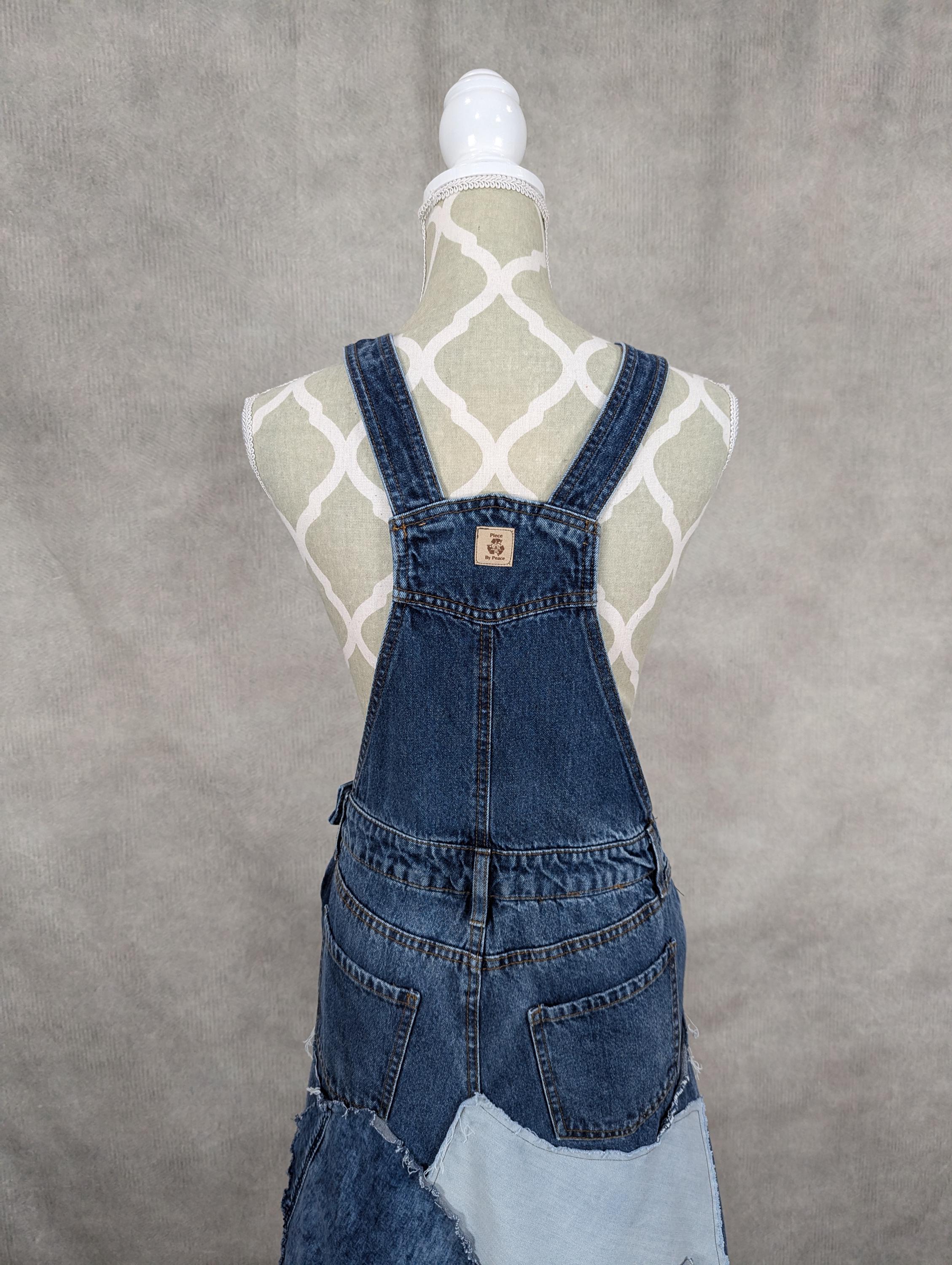 Upcycled Denim Patchwork Overall Dress-xs/s - Etsy