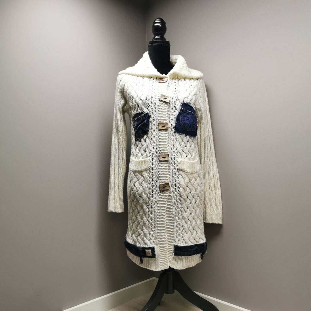 Long Upcycled Cardigan Medium - Etsy