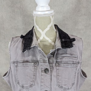 Upcycled Long Denim Patchwork Skull Vest - XL - Etsy