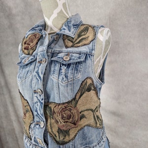 Upcycled Long Denim Vest With Frayed Fringe Hem. S/M - Etsy