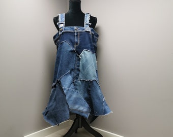 Patchwork Denim Dress | Etsy