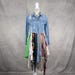 Upcycled Long Flowy Denim and Fabric Jacket- Small - Etsy