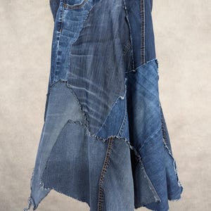 Upcycled Denim Patchwork Dress M L Etsy