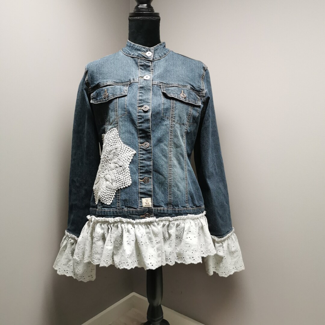 Upcycled Denim Jacket Medium - Etsy