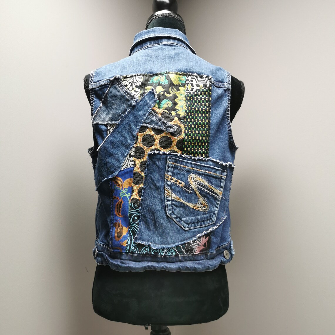 Upcycled Denim Vest-large - Etsy