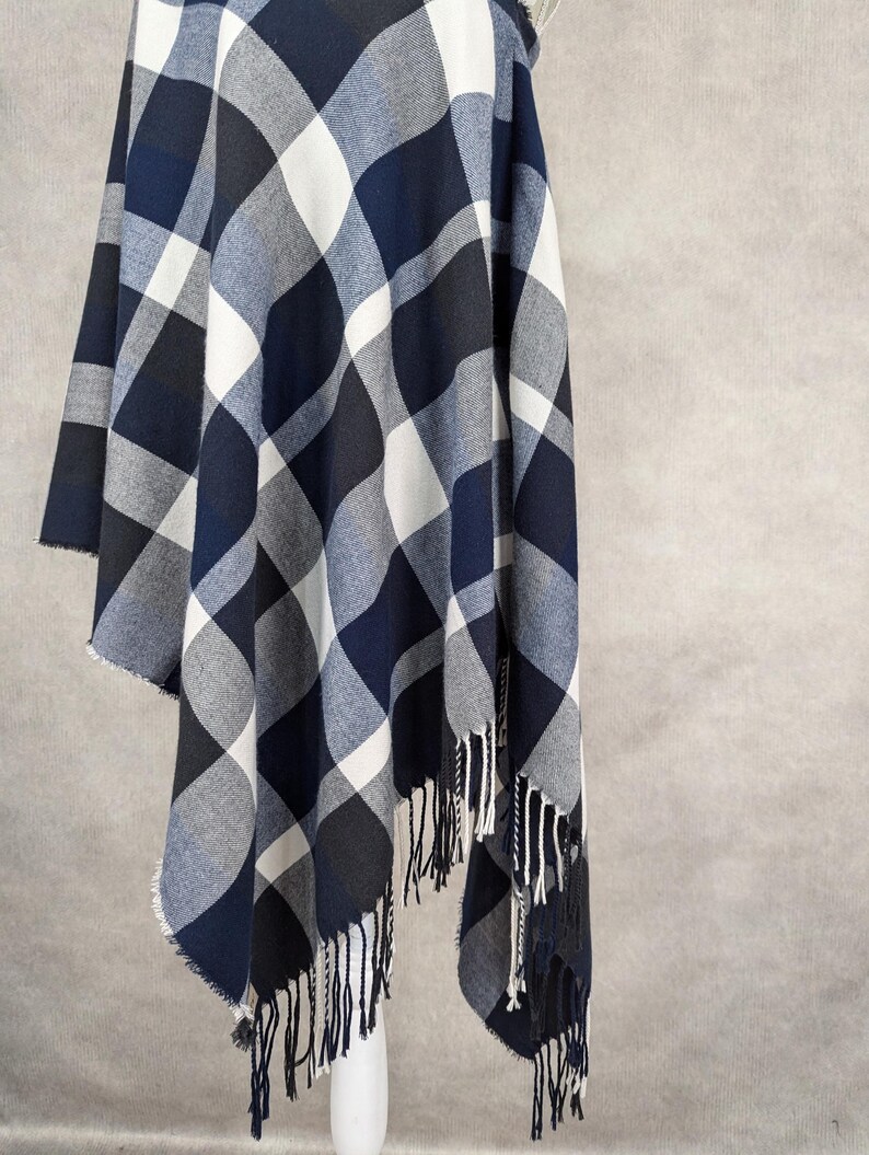 Upcycled Check Poncho -O/S - Etsy
