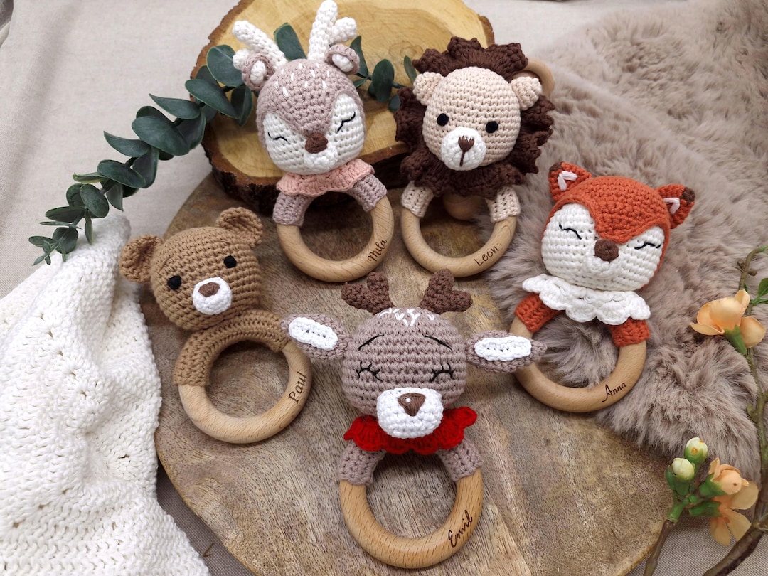 Grasping Toy | Teething Ring | Rattle | Various Motifs - Etsy