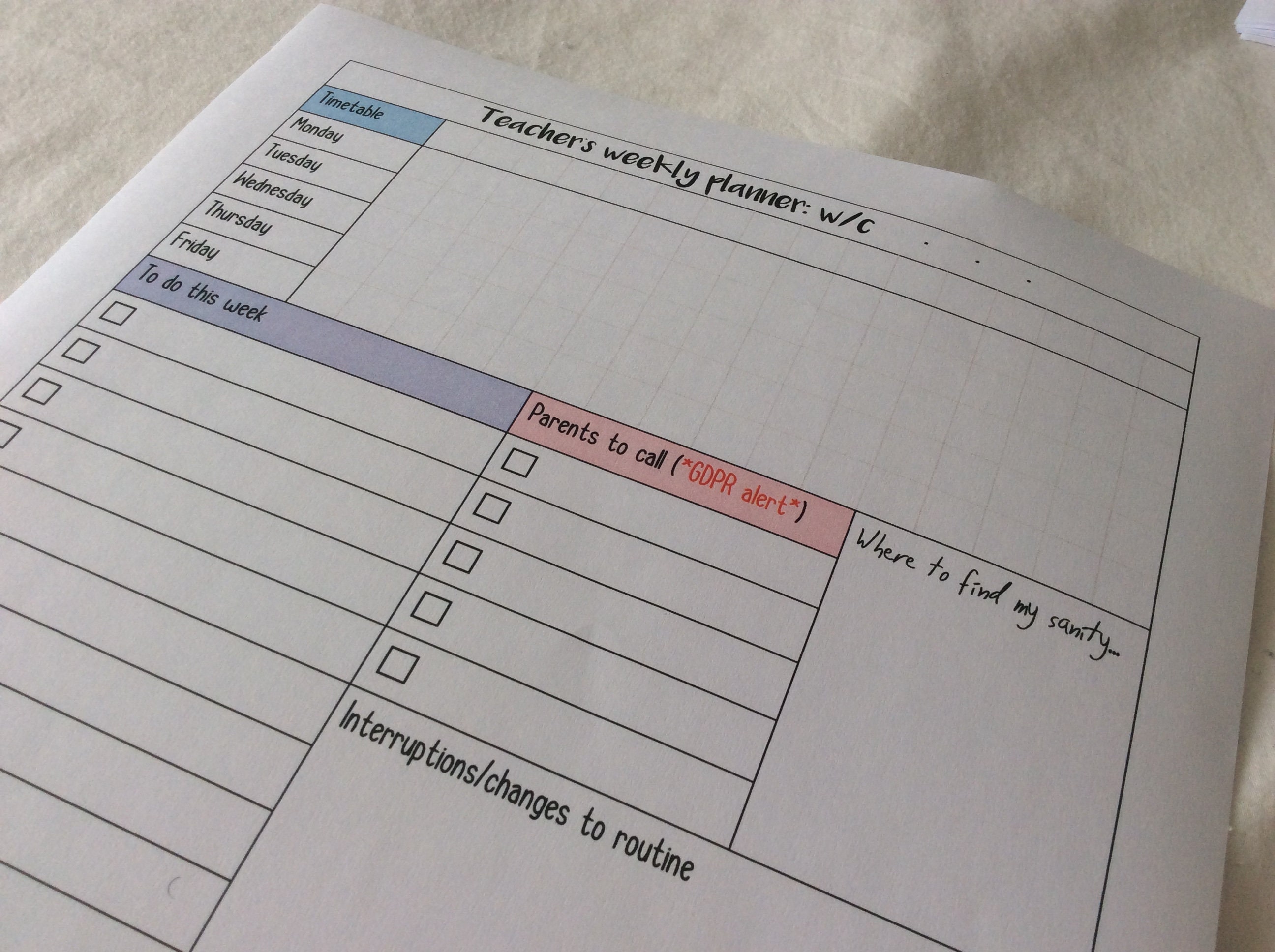 Teacher's Weekly Planner - Etsy