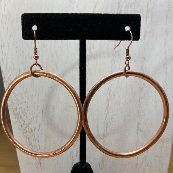 Copper Hoop Earrings - Etsy