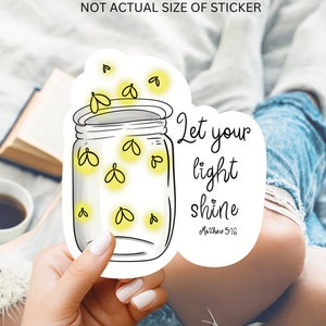 Let Your Light Shine, Cute Christian Sticker, Faith Stickers, Bible ...