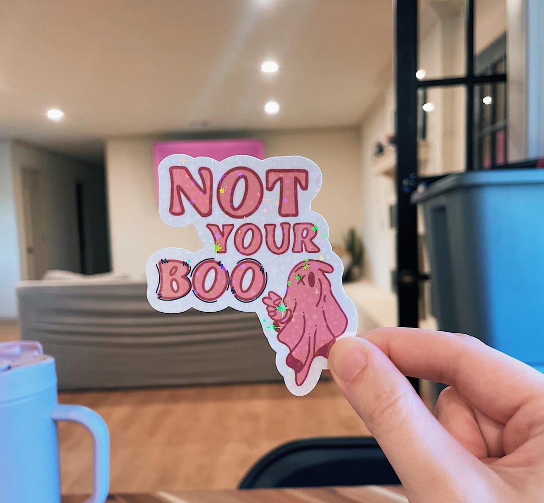 Pink Ghost Sticker, Halloween Sticker, Laptop Decal, Cute Pink Stickers ...
