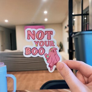 Pink Ghost Sticker, Halloween Sticker, Laptop Decal, Cute Pink Stickers ...