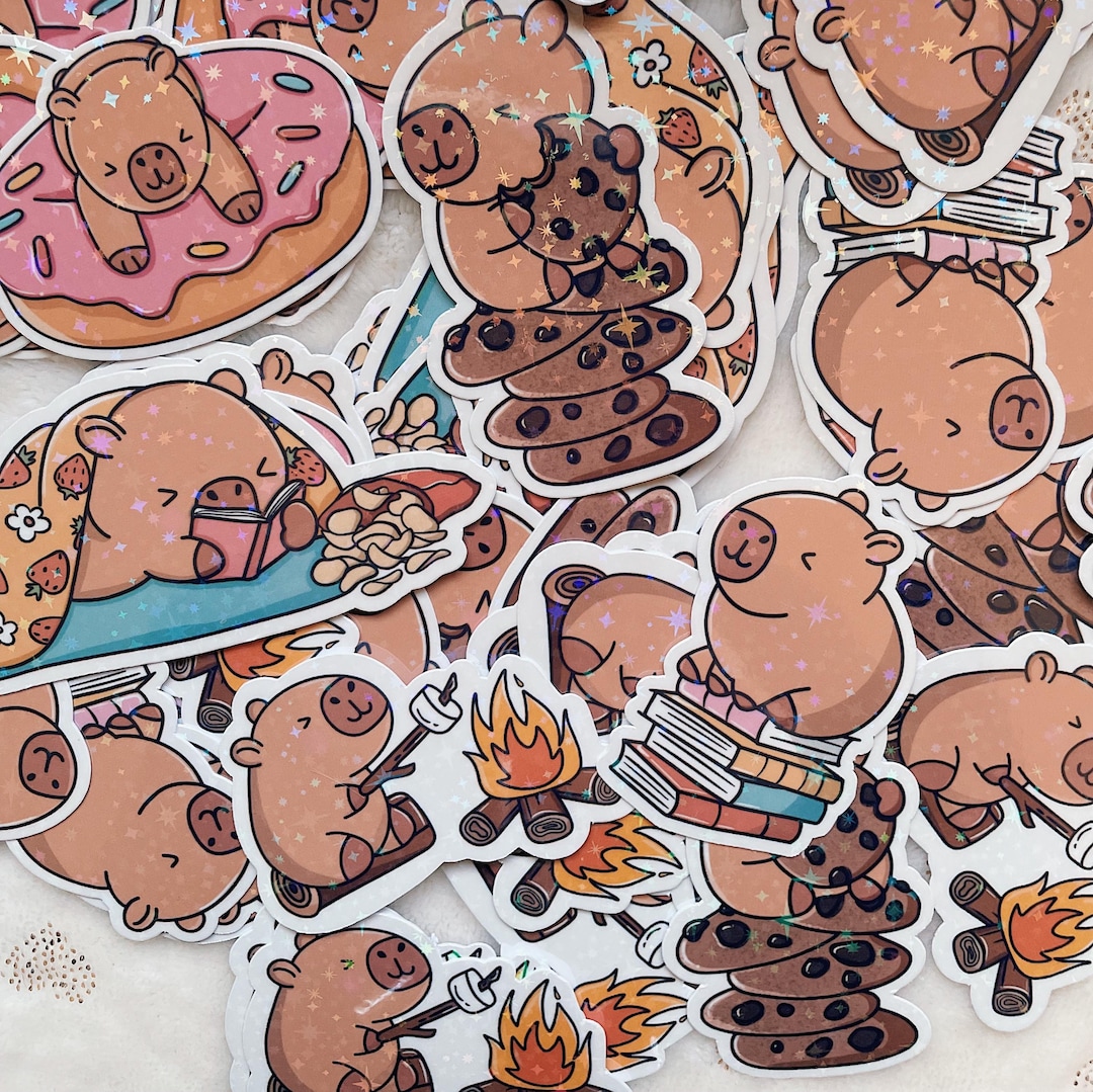 Cute Capybara Stickers, Vinyl Sticker for Laptop, Water Bottle ...