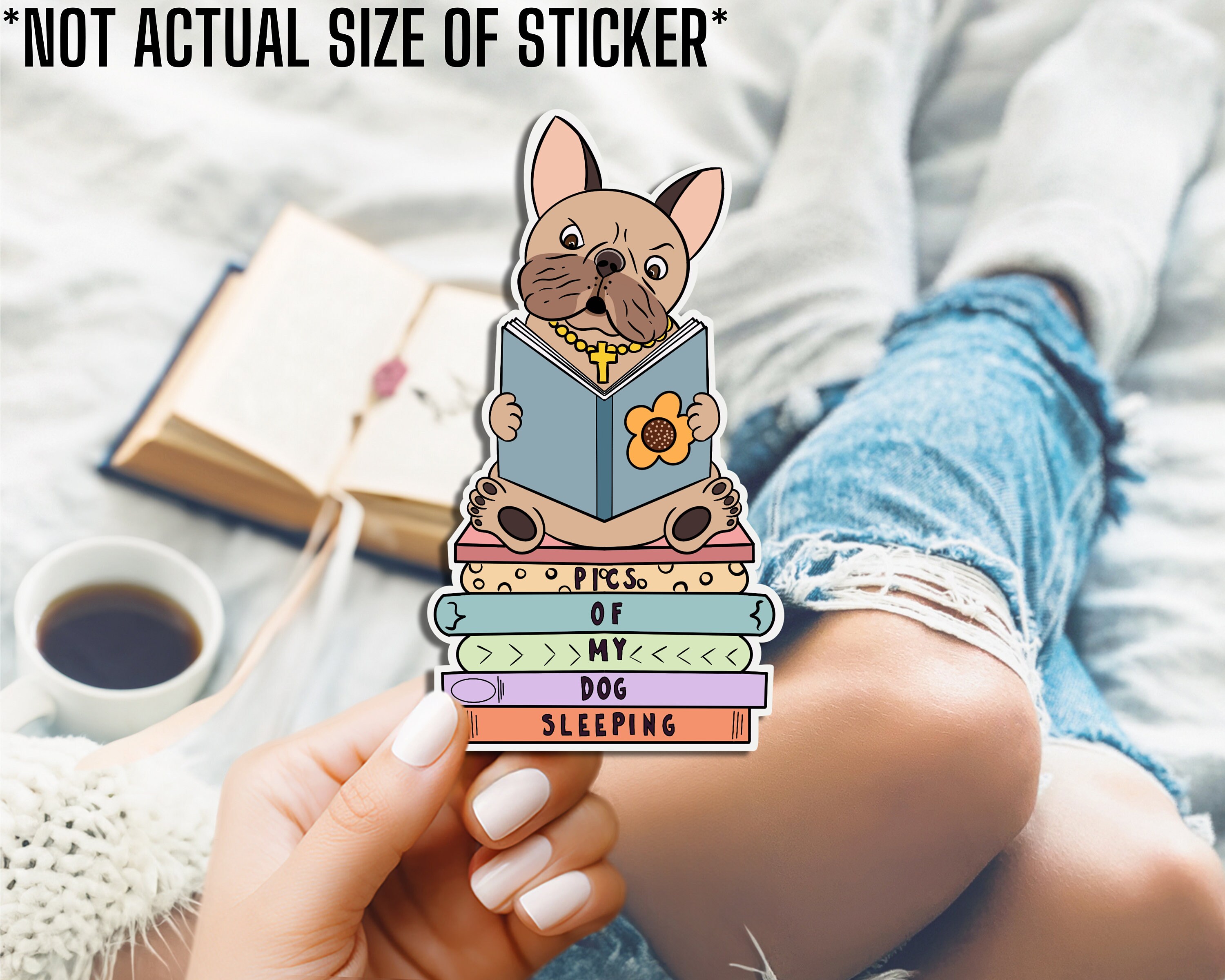 Dog Reading Sticker, Bookish Sticker, Cute Dogs, Kindle Stickers ...