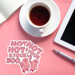 Pink Ghost Sticker, Halloween Sticker, Laptop Decal, Cute Pink Stickers ...