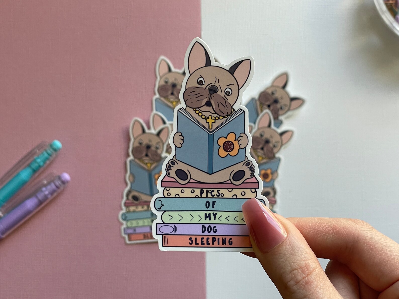 Dog Reading Sticker, Bookish Sticker, Cute Dogs, Kindle Stickers ...