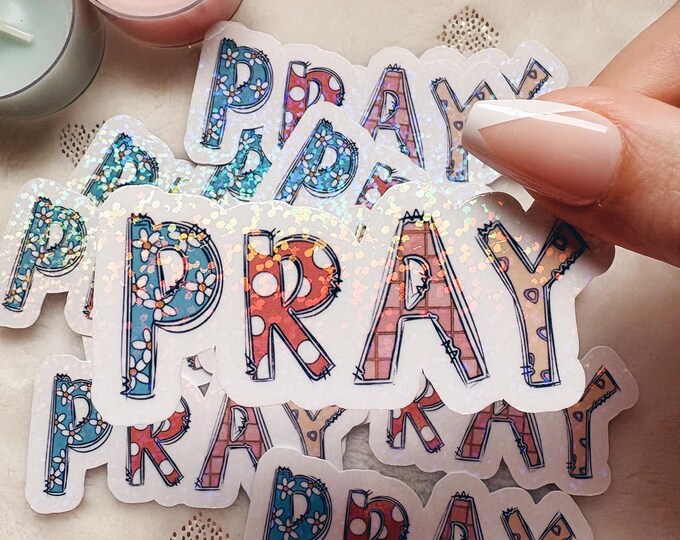 Just Pray Sticker, Bible Sticker Pack, Faith Stickers, Religious Decal ...
