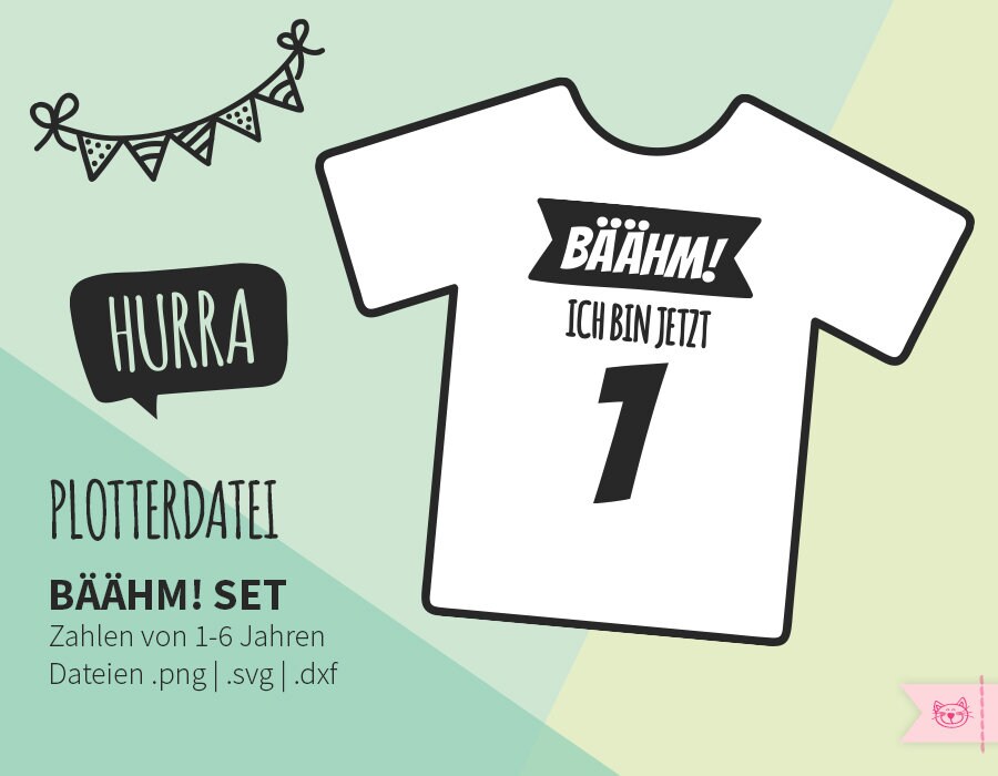 Plotterdatei Bäähm Set SVG Datei Geburtstag | Etsy