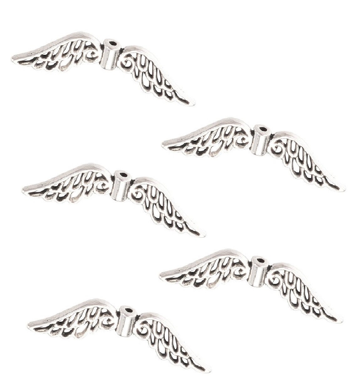 10 / 20 / 50 / 100 Angel Wings, Filigree Angel Wings 31 Mm Metal Beads ...