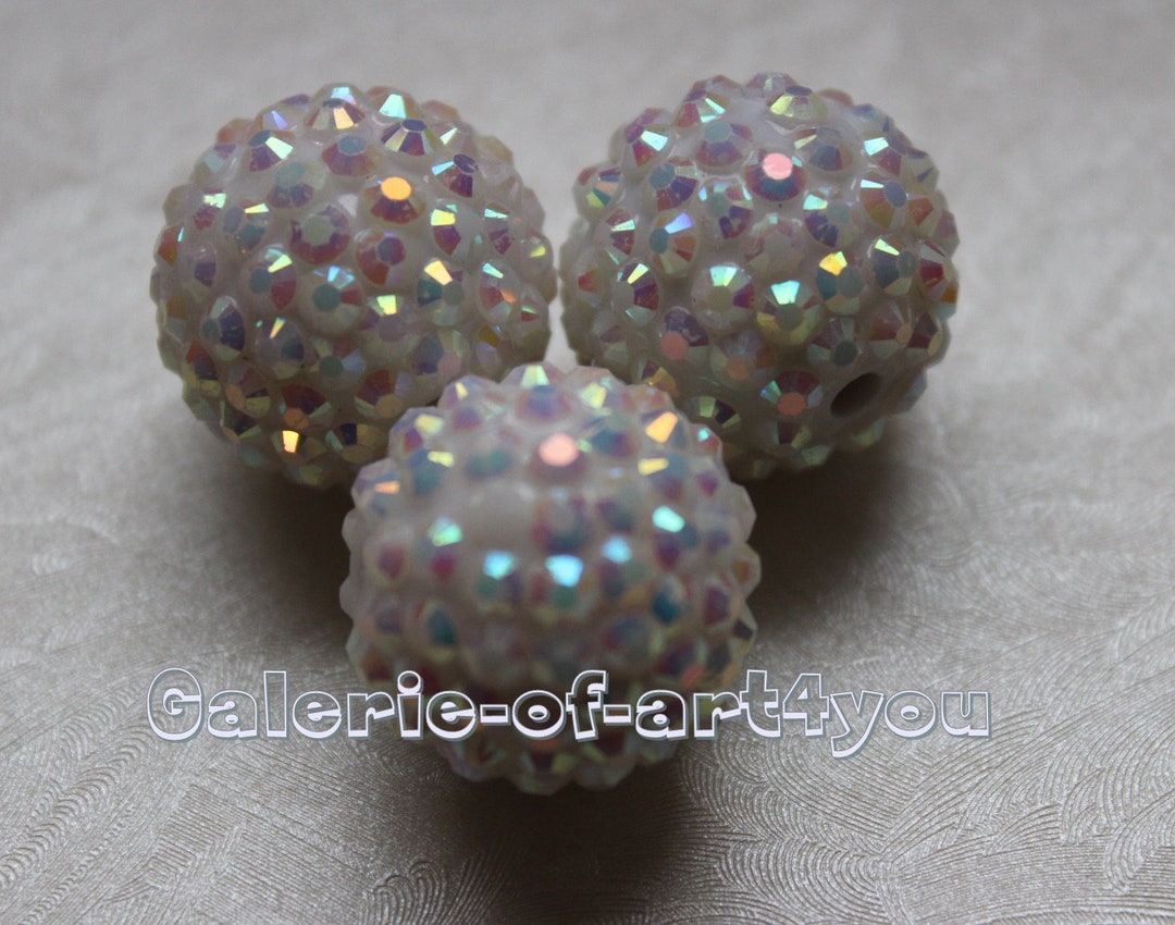 3 Rhinestone Shamballa Pearl Crystal White 20 Mm DIY - Etsy