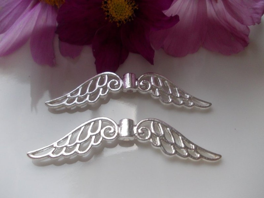 10 XL Angel Wings 53 Mm Angel Wings Silver Light + Antique Silver ...
