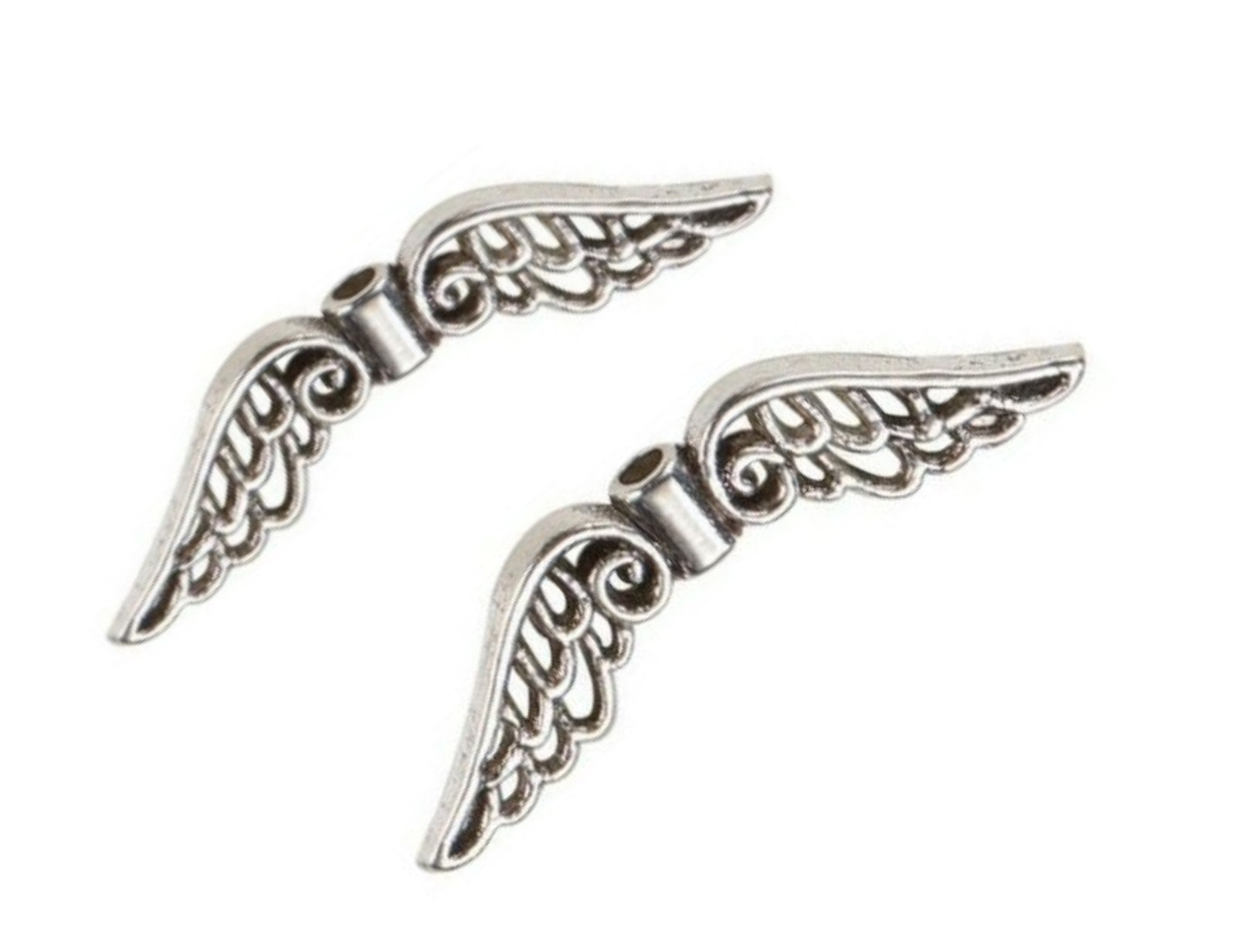 10 XL Angel Wings 53 Mm Angel Wings Silver Light + Antique Silver ...