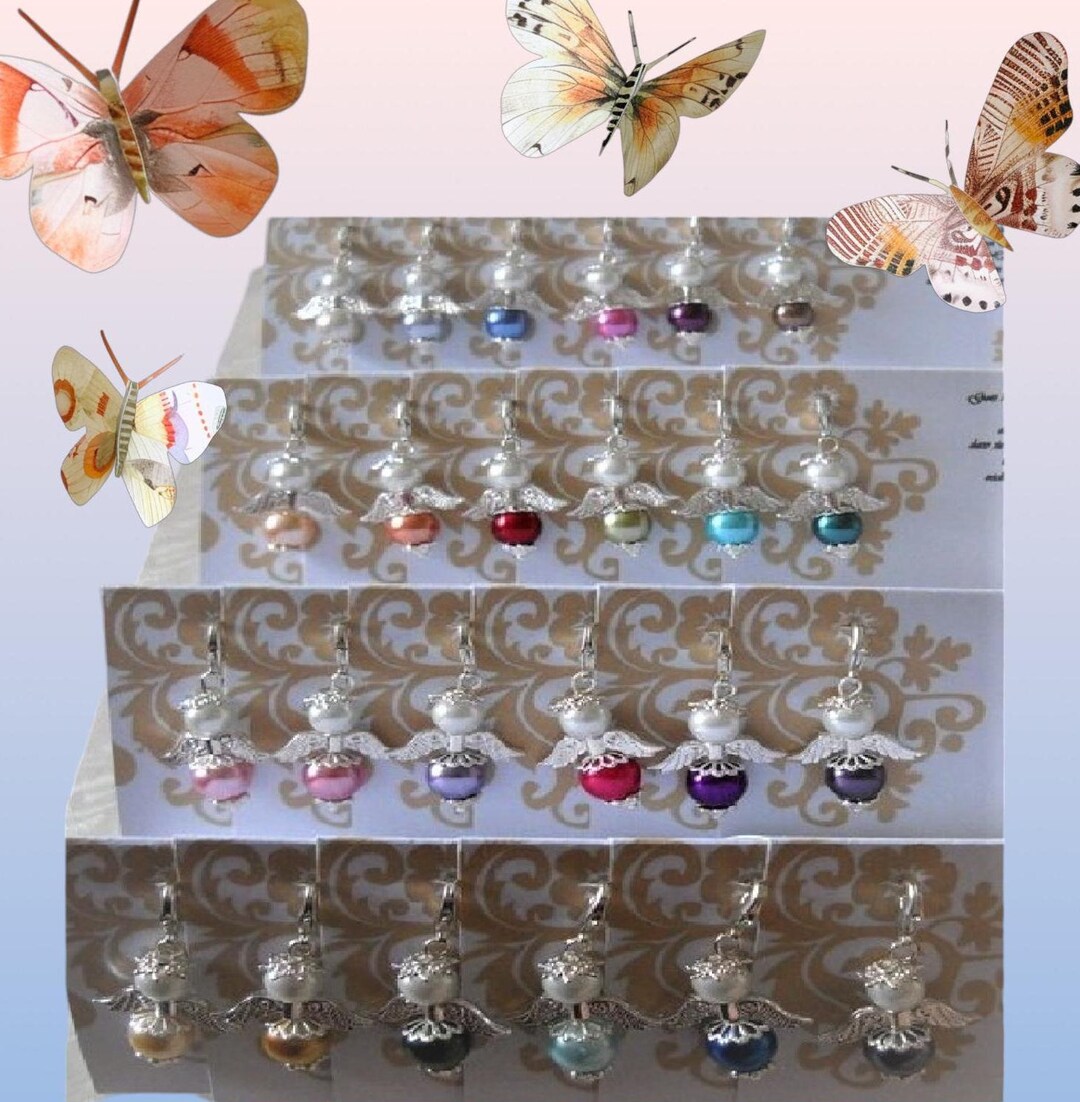 10 Pearl Angels Guardian Angels in Different Colors / Wedding Communion ...
