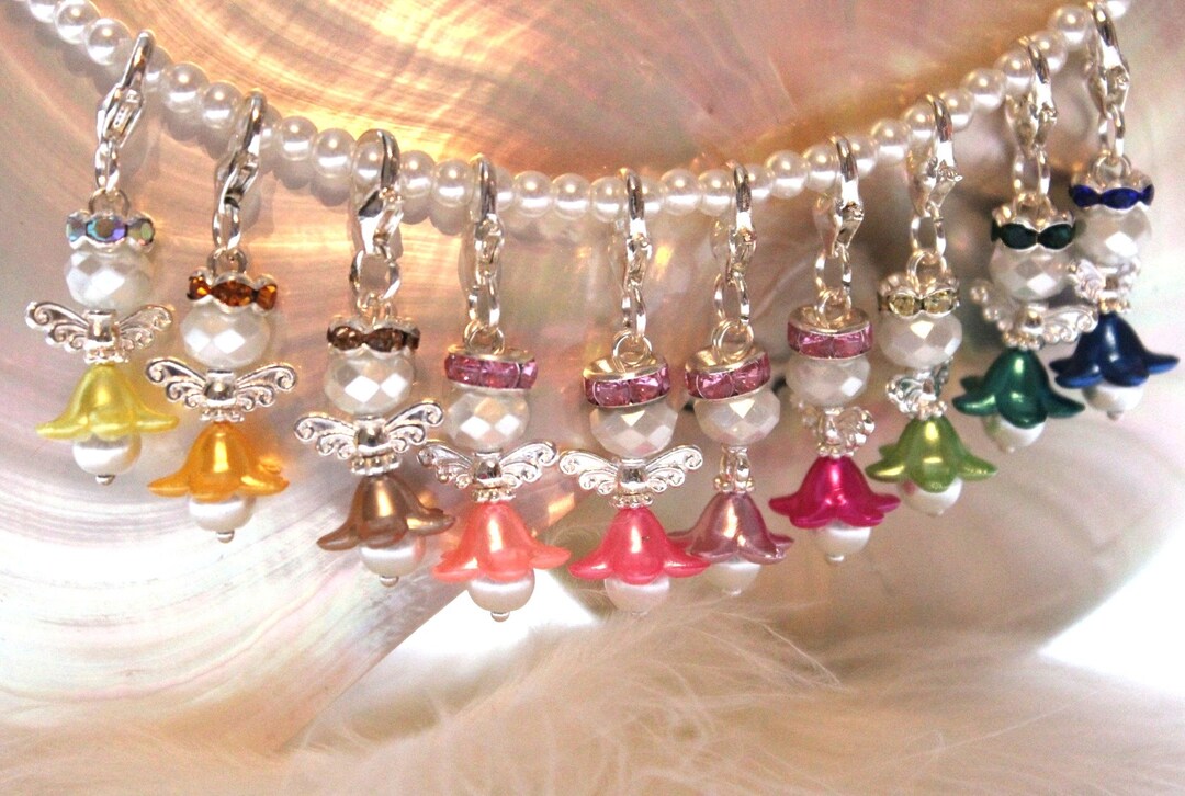Mini Angel Charm Pendant Pack of 10 Flower Fairy Elves 10 Colors ...