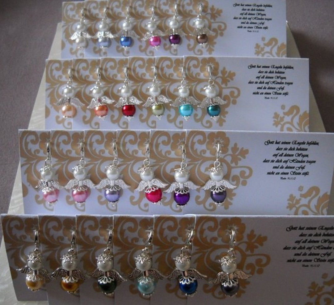 10 Pearl Angel Guardian Angels in Different Colors / Wedding, Communion ...