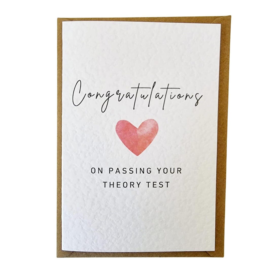 Congratulations on Passing Your Theory Card Driving Theory Test ...