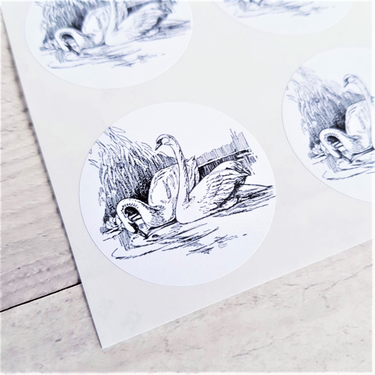 24x Swan Seals Vintage estilo envolvente pegatinas pájaros - Etsy España