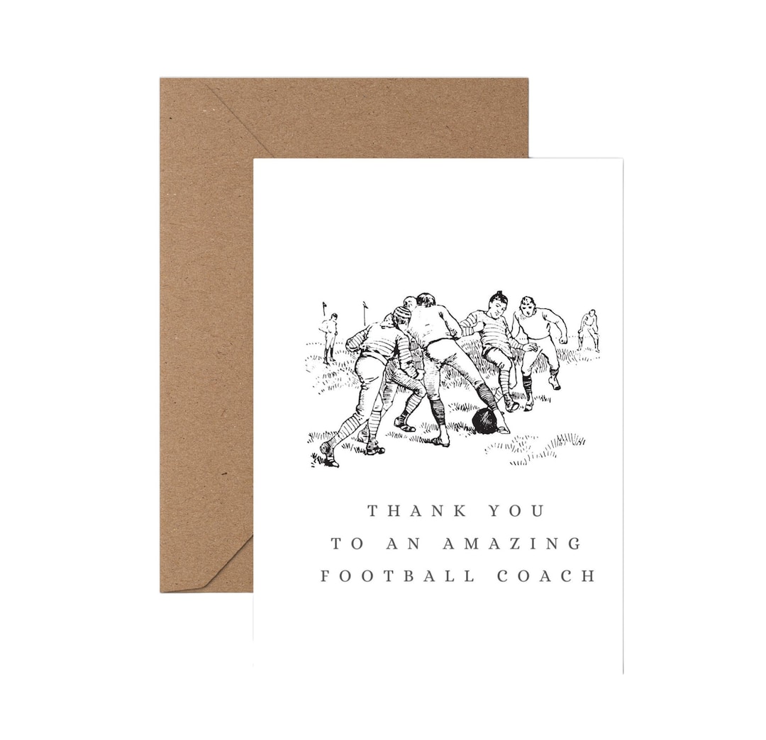 Handcrafted in the UK Thank You Football Coach Card, Thankyou Card ...