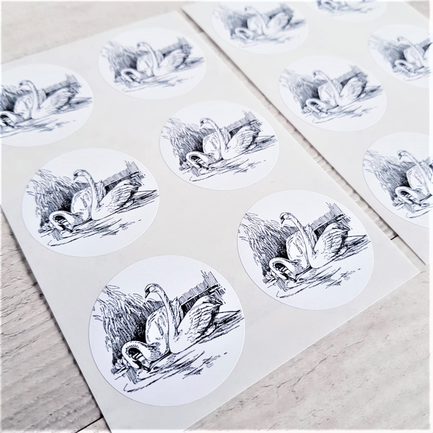 24x Swan Seals Vintage estilo envolvente pegatinas pájaros - Etsy España