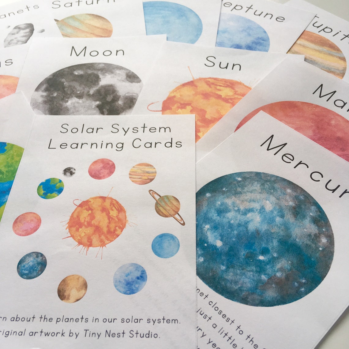 Solar System Cards Digital Download | Etsy